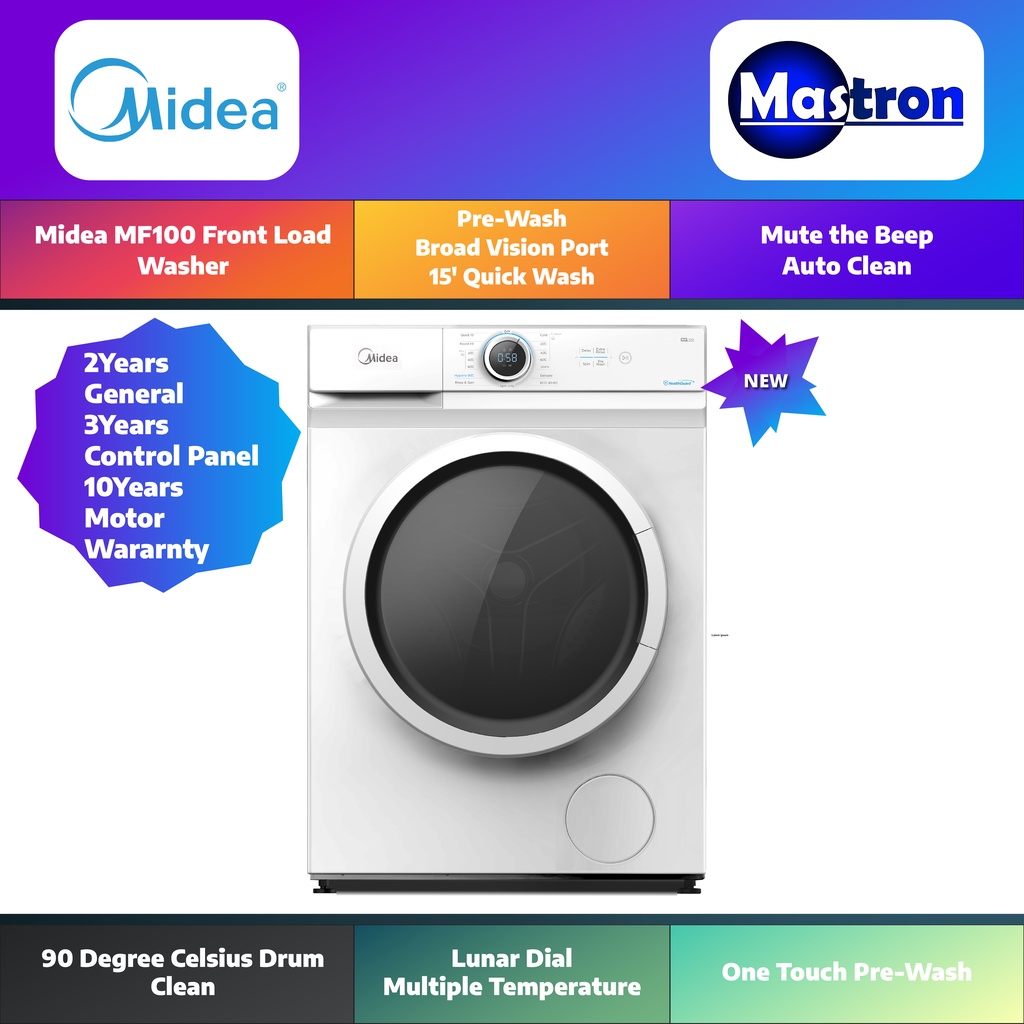 [CASHBACK 10%] Midea 7.5kg Washing Machine Front Load | Mesin Basuh ...