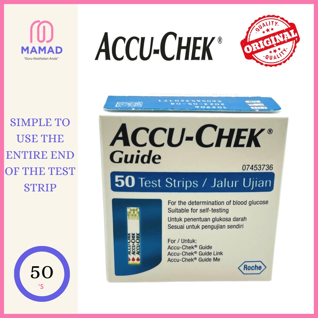 ACCU CHEK GUIDE TEST STRIPS 50 SHEETS DIABETIC | Shopee Malaysia