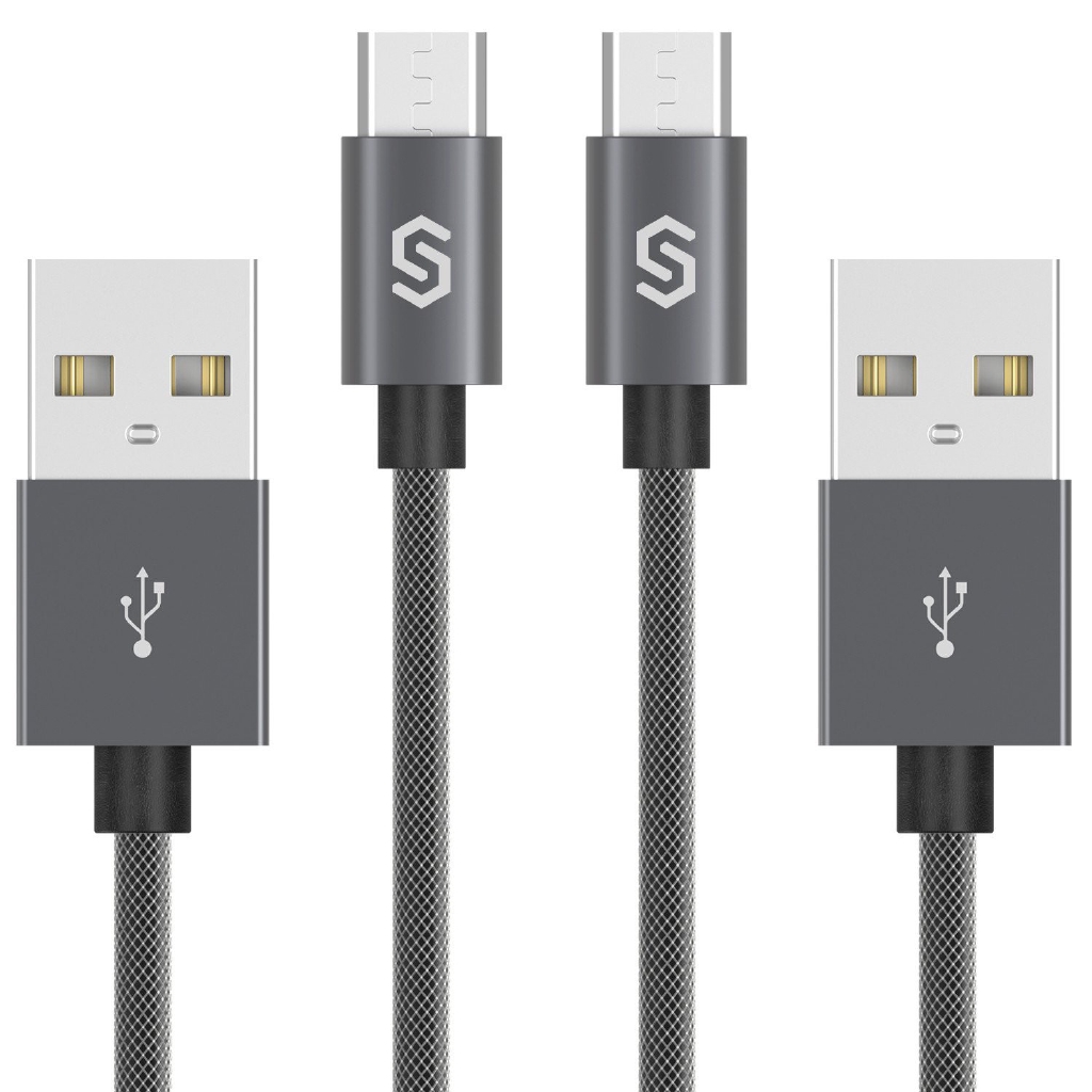 SyncWire Nylon Braided Micro USB Cable - Space Gray (2 per Pack ...