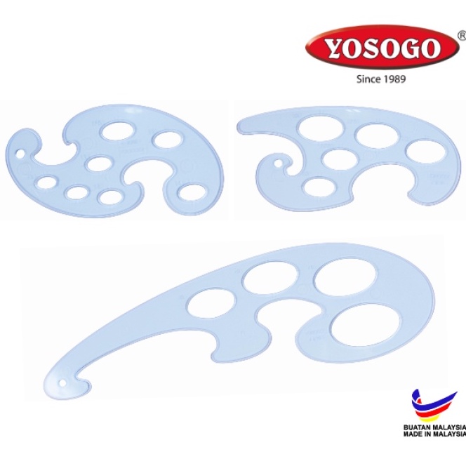 YOSOGO French Curve Technical Drawing Ruler (3pcs/set) | Shopee Malaysia