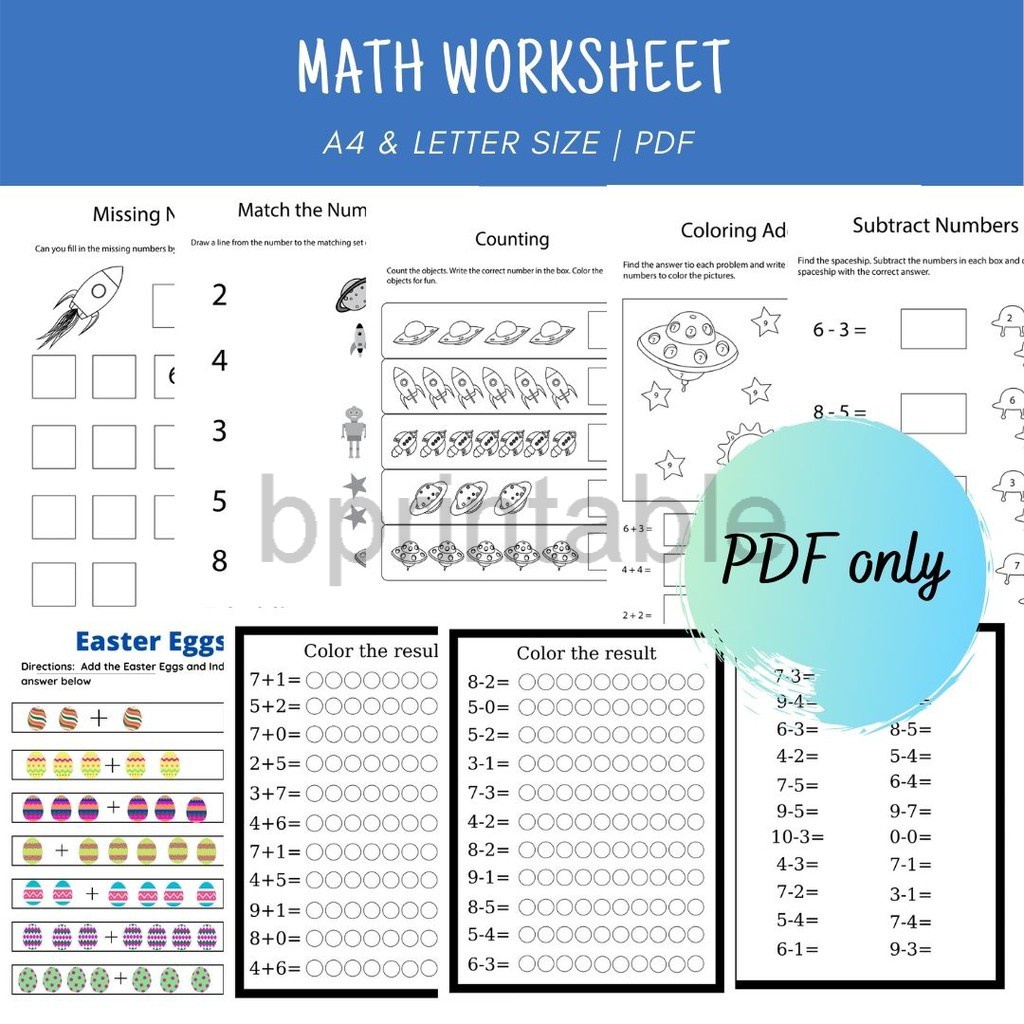 [PDF] Printable Math Kids Worksheet for Preschool, Buku Kanak Kanak ...