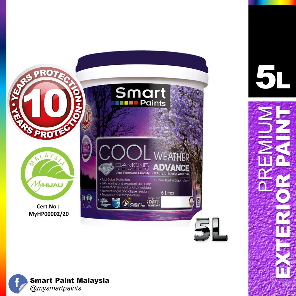 Smart Paints Cool Weather Diamond Series Advance (5LT) | Shopee Malaysia