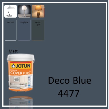 Jotun Paint 1L Essence Cover Plus Matt - 4477 Deco Blue / wall paint ...