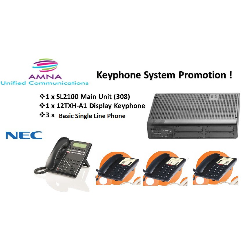 NEC SL2100 Keyphone Package 1 Display Phone and 2 Single Line Phone ...