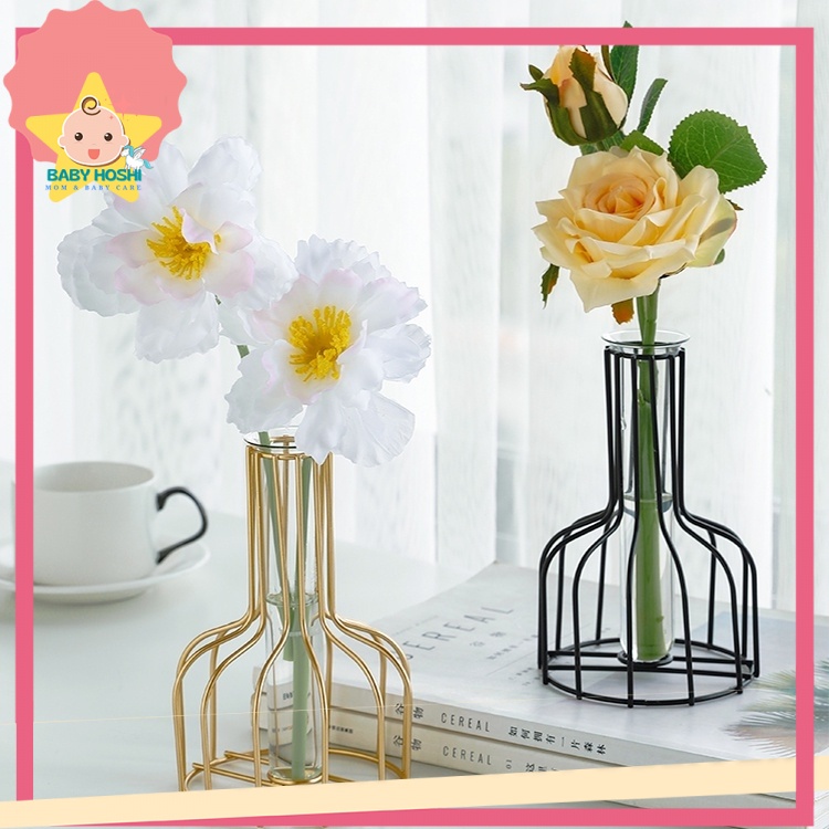 BH Golden Iron Vase Terrarium Flower Table Decoration Metal Home ...