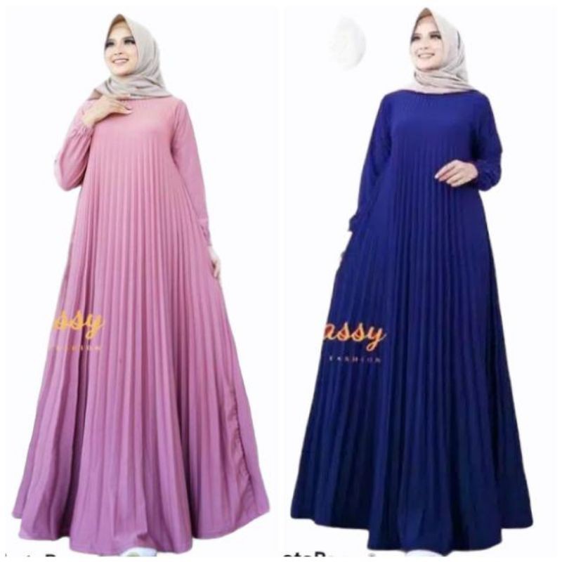 Gamis Plisket Mayung Maxy Premium LongDress Fashion Plisket Long Sleeve ...