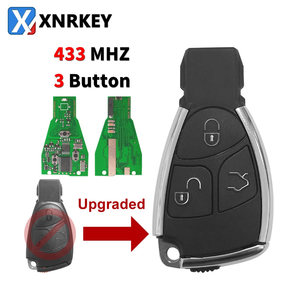 XNRKEY Modified 3 Button Car Remote Key 433Mhz for Mercedes Benz B C E ...