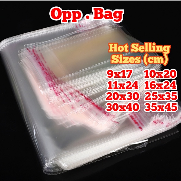 Self Adhesive Opp Plastic Bag 50pcs READY STOCK Clear Plastic OPP Packing Bag For Cloth Mask ...