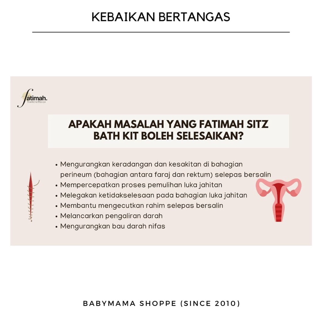 FATIMAH | KEPERLUAN BERPANTANG | SET BERTANGAS | SITZ BATH KIT SET ...
