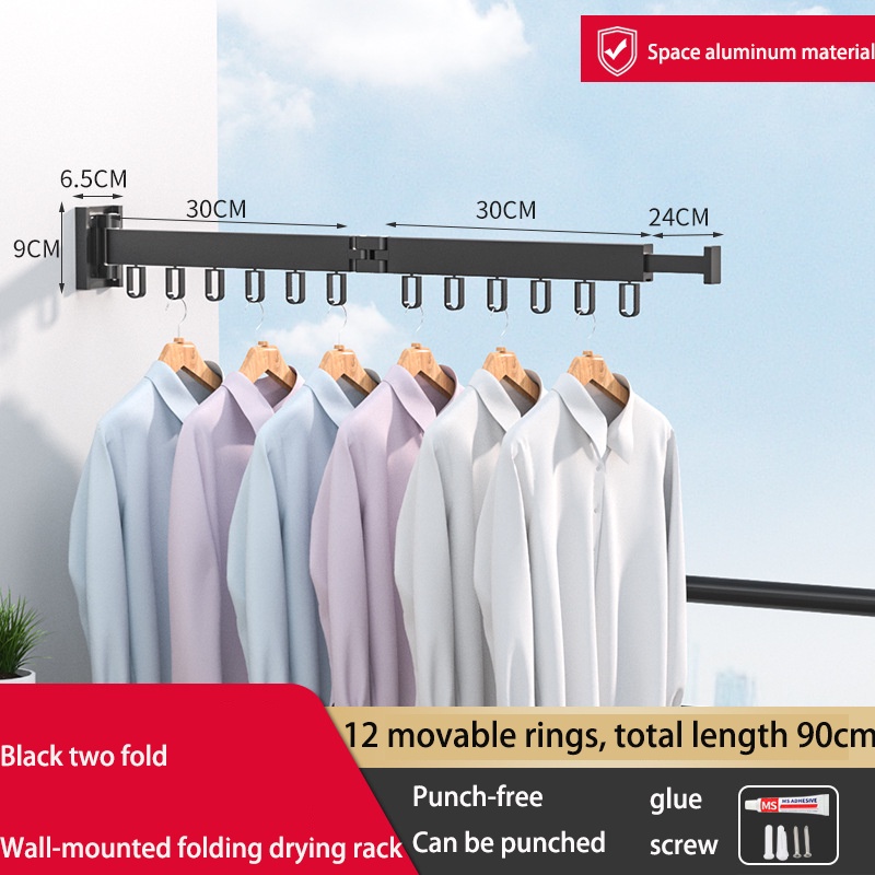 Aluminum alloy drying rack outdoor balcony folding drying rack free ...