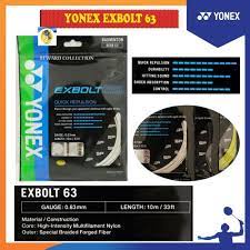 New YONEX EXBOLT 63 BADMINTON RACKET STRINGS ORIGINAL ORIGINAL | Shopee ...