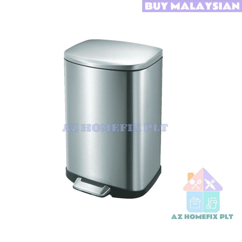 EKO DELLA STEP BIN MATT Stainless Steel Litter Bin / Dustbin Garbage ...