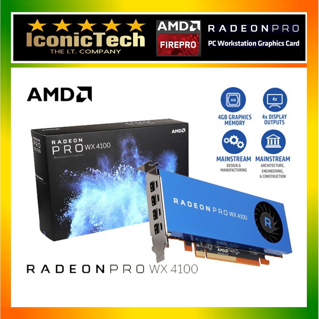 AMD Radeon Pro FirePro WX4100 4GD5 DP 128Bit Workstation PCIe GC Card ...