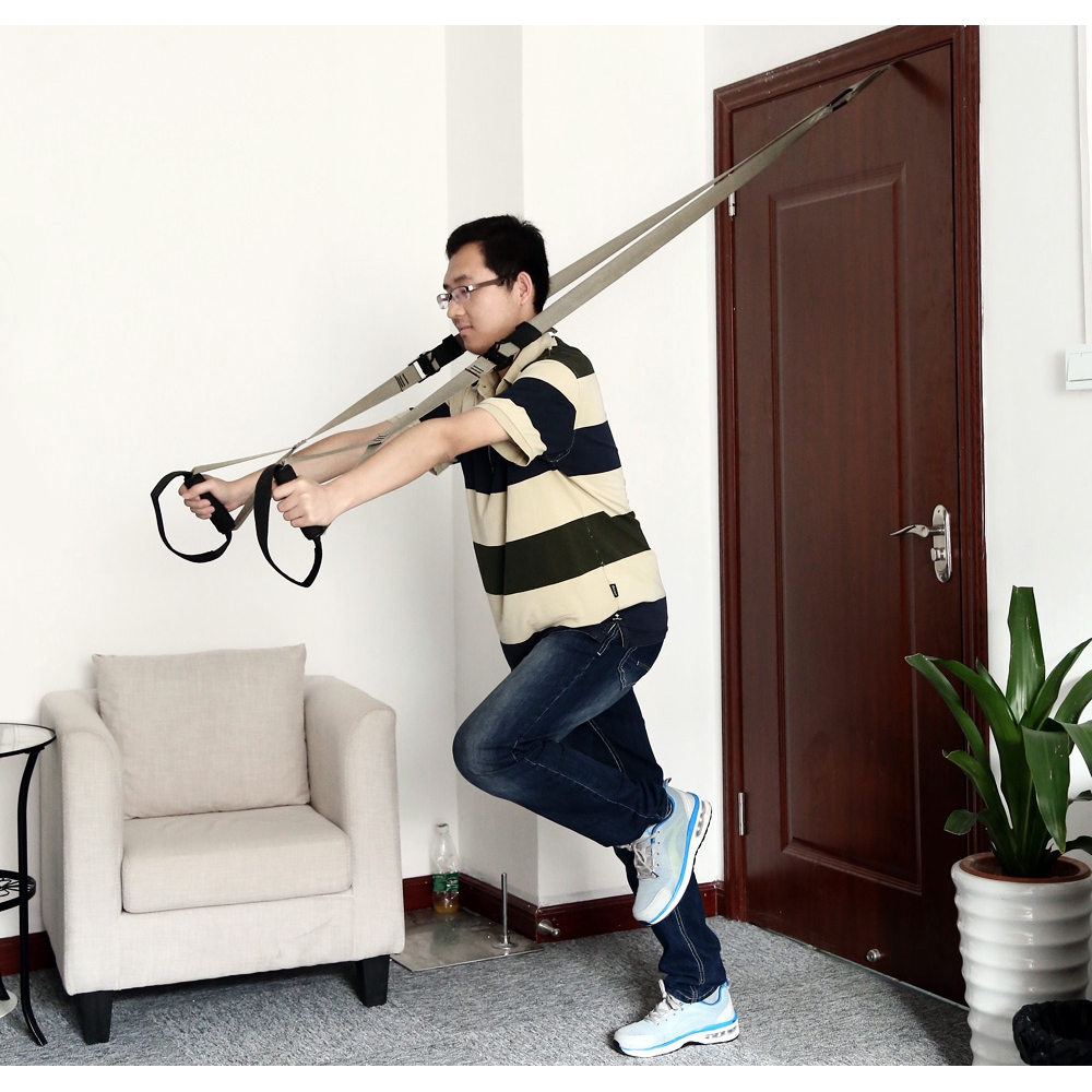 Fitness GYM Bands Hanging Belt Tension Pull Rope Suspension Body Home ...