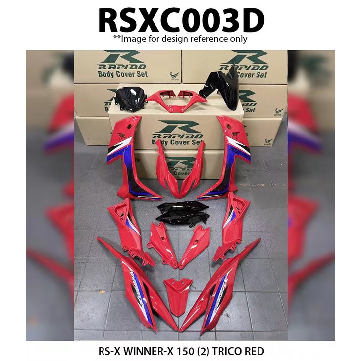 Cover Set Rapido RSX Honda Winner-X 150 (2) White Trico Red RSX150 ...
