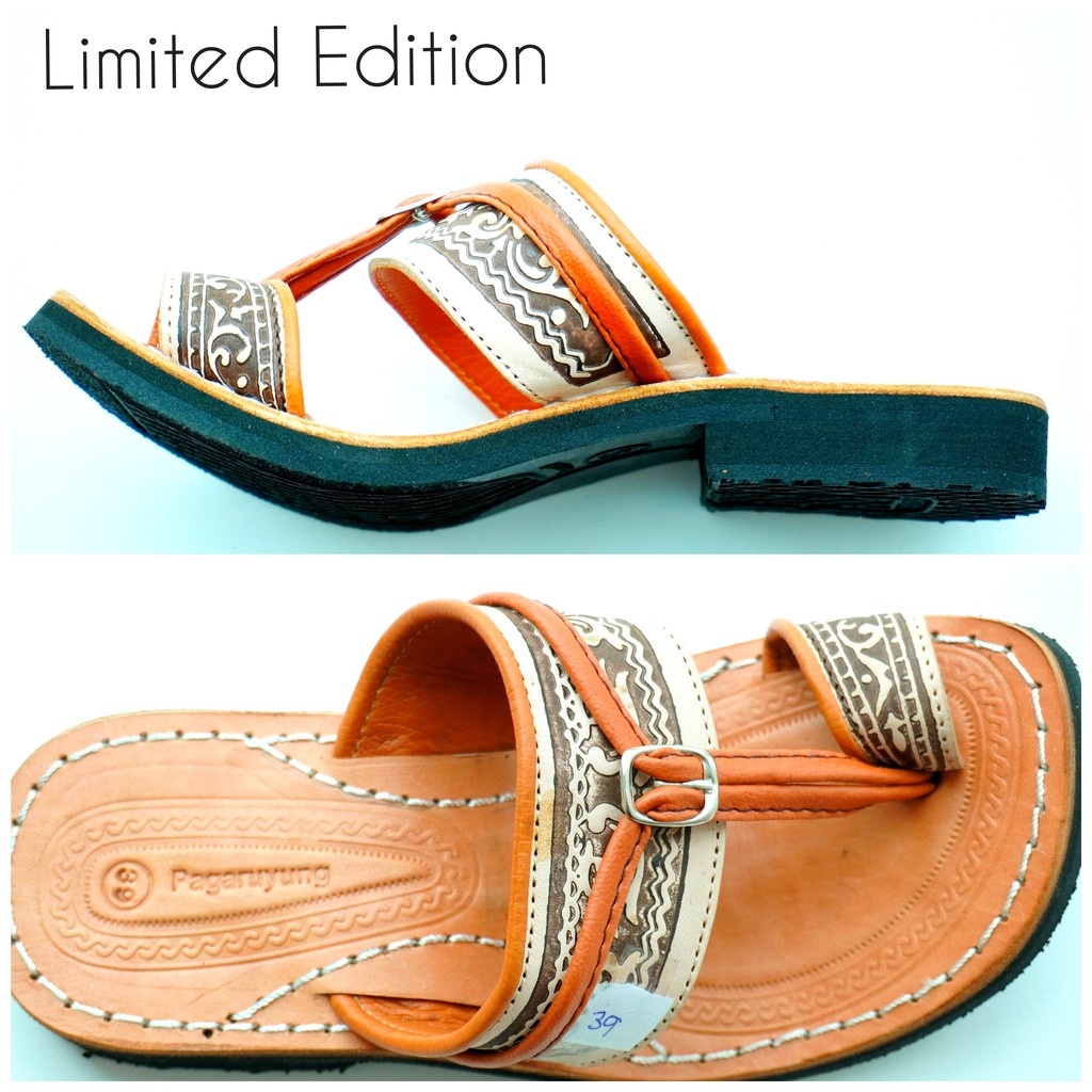 Capal Kulit Tradisional Handmade Merdeka Raya leather Sandal Shoe Kasut ...