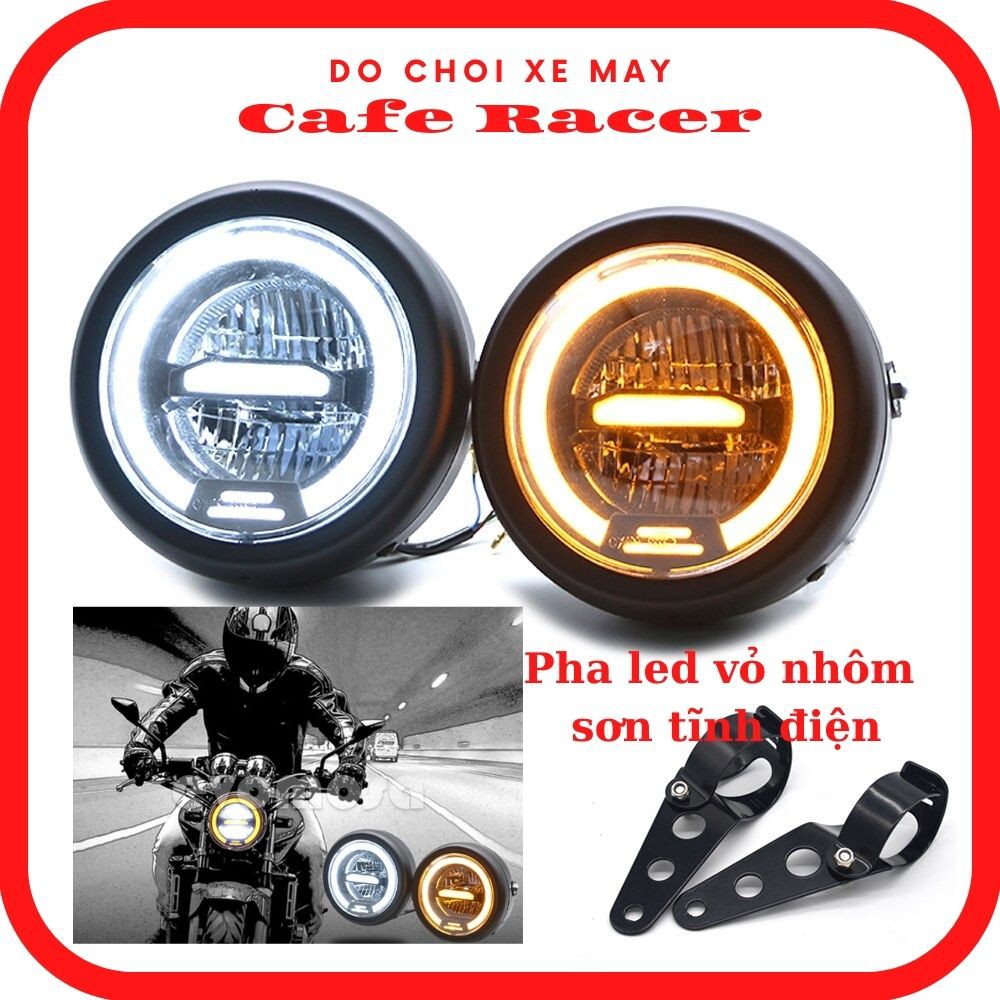 Led headlights custom class motorcycle led headlights Harley Cafe Racer ...