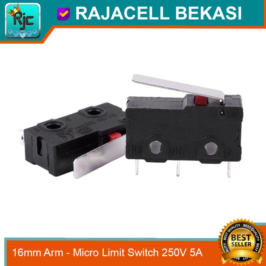 Micro Limit Switch Arm Lever 16mm 28mm 250V 5A SPDT 3 Pin Momentary ...