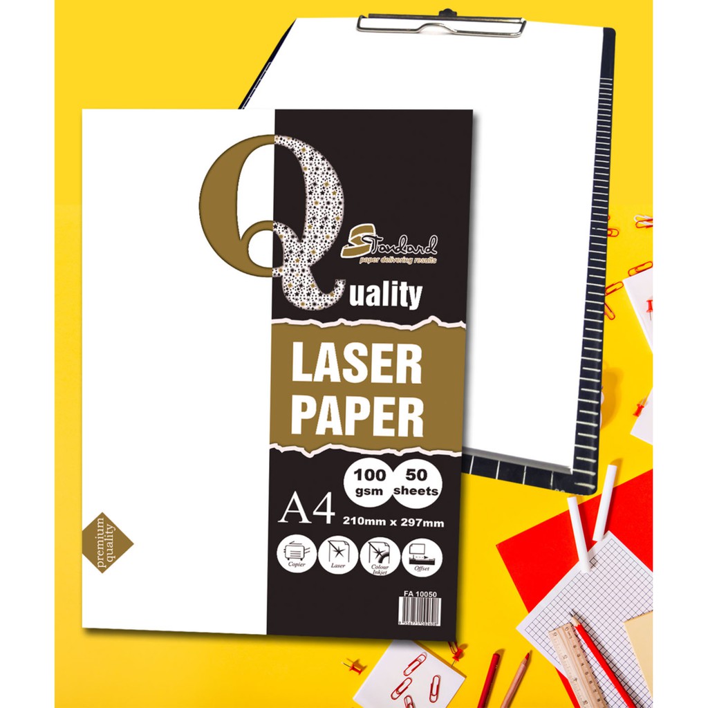 A4 100GSM 50SHEETS PREMIUM QUALITY WHITE LASER PAPER 高品质白纸 (FA10050 ...