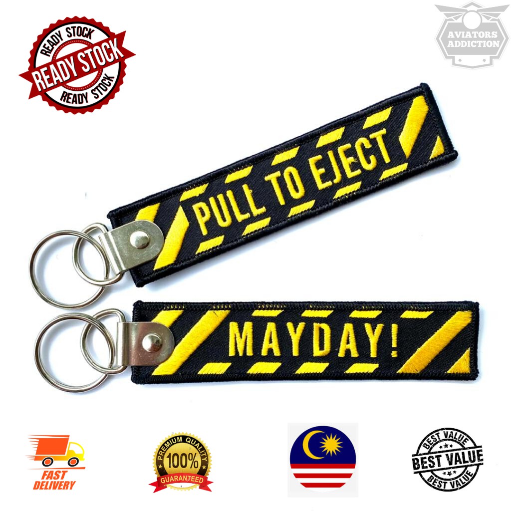 PREMIUM Mayday Aviation keychains merchandise tags Airasia Malaysia ...
