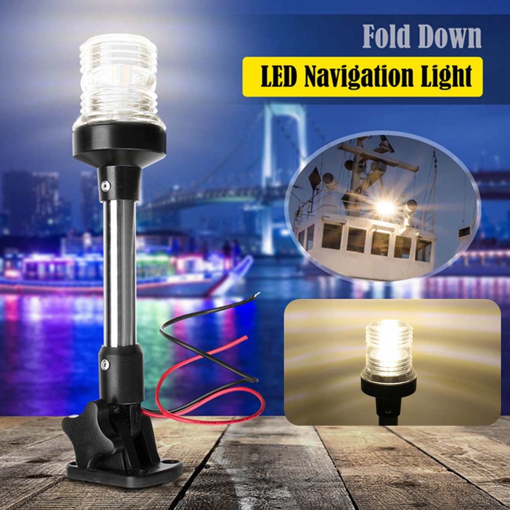Fold Down LED Navigation Light For Yacht Boat Stern Anchor Light 12-24V ...