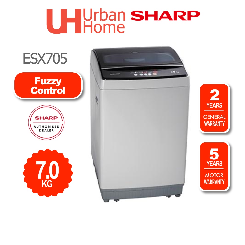Sharp Fully Auto Washing Machine Washer ( 7KG / 7.5KG ) ESX705 / ES721X ...