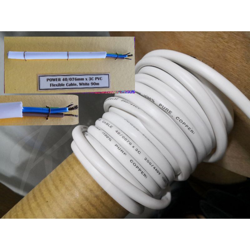 (PERMETER) SIRIM APPROVED 3 CORE FLEXIBLE PURE COPPER CABLE 70/076X3C & 40/076X3C & 23/016X3C ...