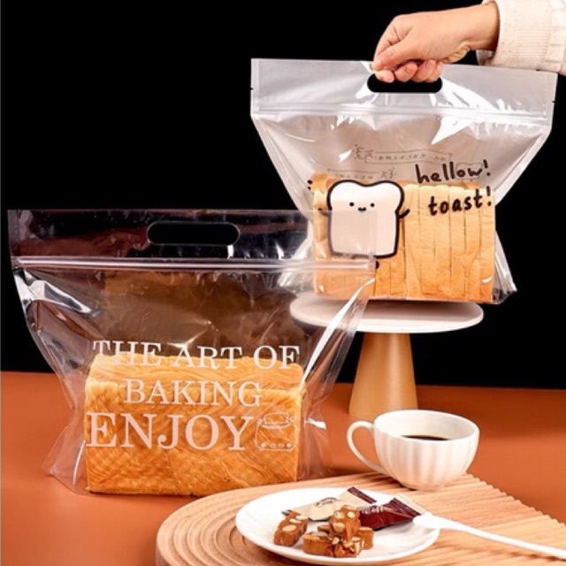 10PCS Reusable Toast Bread Bags | 450g Plastic Loaf Packaging with Zip ...