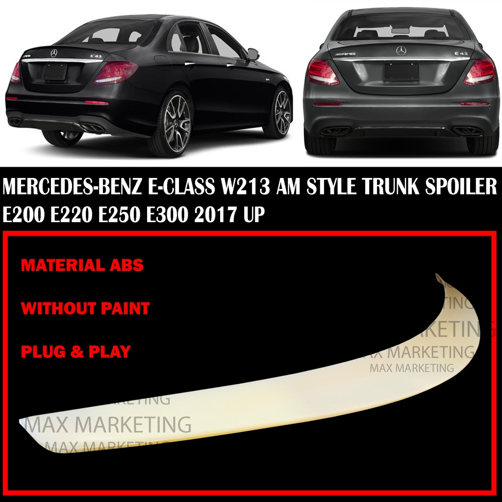 MERCEDES-BENZ E-CLASS W213 AN STYLE TRUNK SPOILER E200 E220 E250 E300 2017UP ABS SKIRT LIP ...