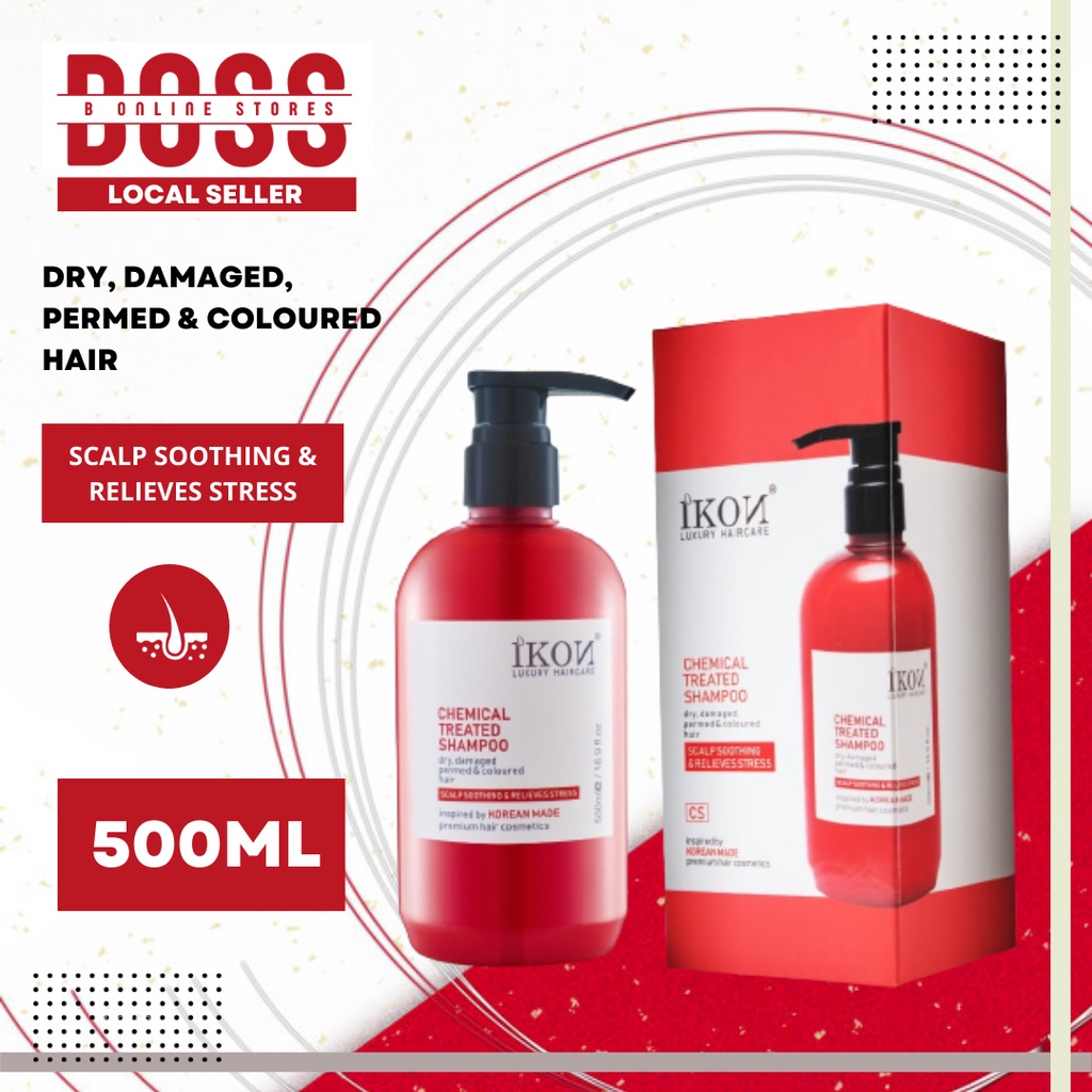 IKON Chemical Treated Shampoo 500ml | Dry Damaged Permed Coloued Hair ...