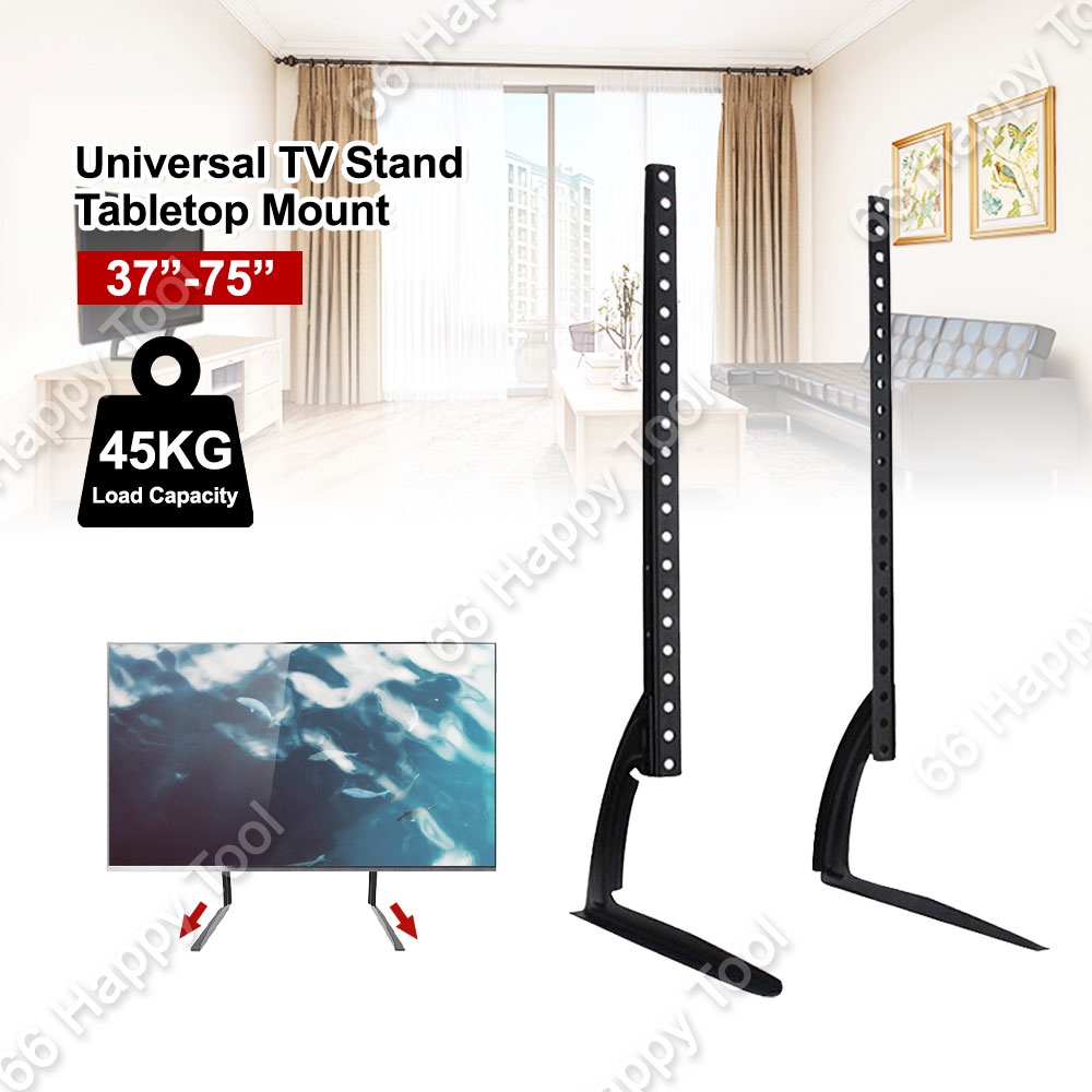 37-75 Inch Universal TV Stand Tabletop Mount Max 45KG Adjustable Leg ...