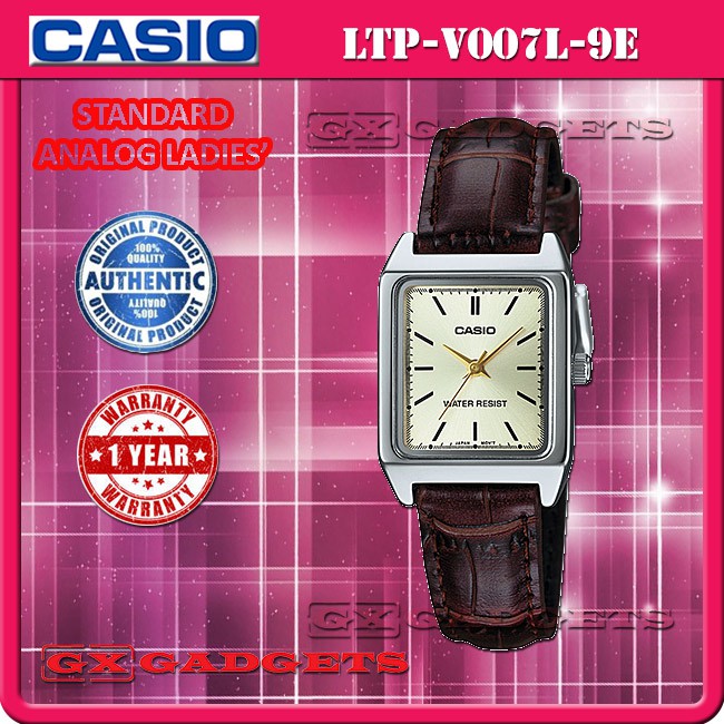 CASIO LTP-V007L-9E STANDARD ANALOG LADIES WATCH LEATHER BAND WATER ...