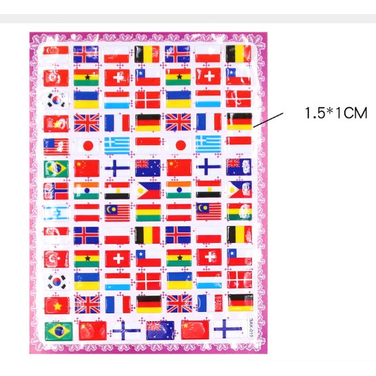 3 Sheet Countries Stickers. DIY Country Kids Stickers. Reward Stickers ...