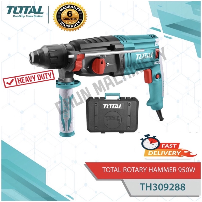TOTAL 3 MODE 950W / 800W ROTARY HAMMER DRILL HACKER IMPACT DRILL Chisel ...