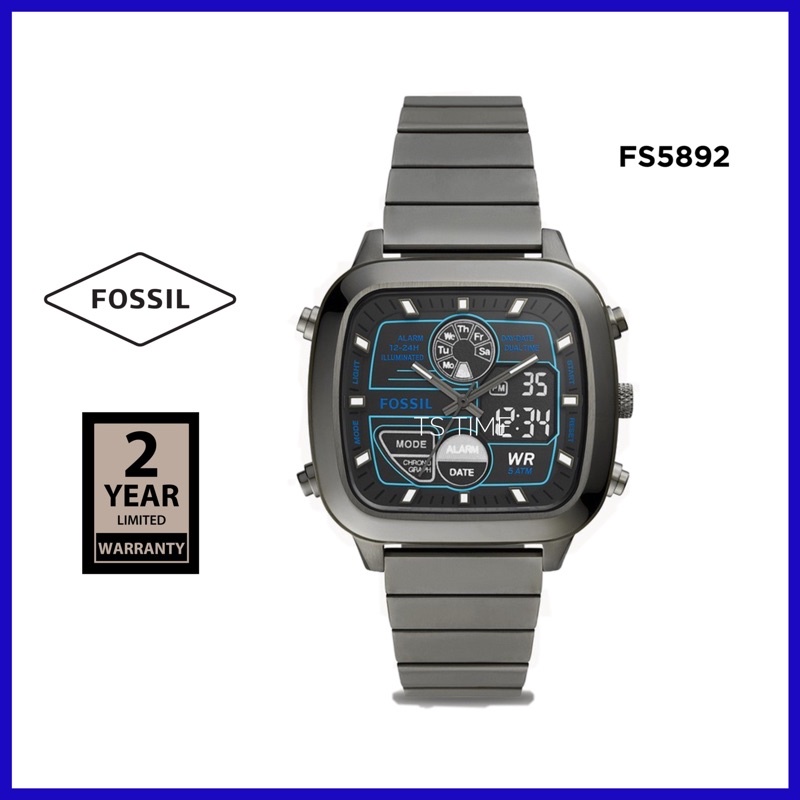 FOSSIL Retro Analog-Digital Stainless Steel Watch FS5892 | Shopee Malaysia