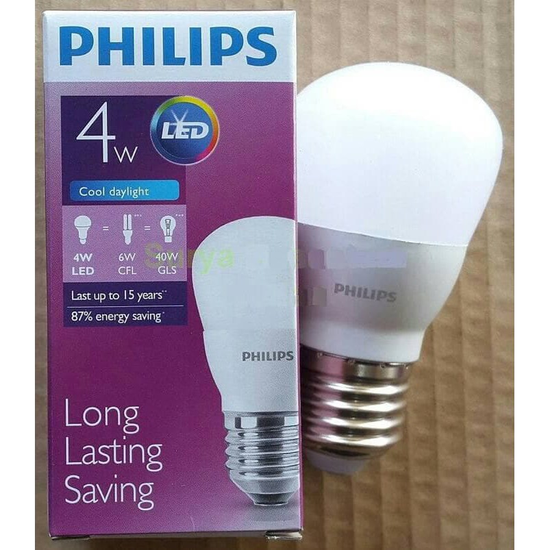 PUTIH Philips LED BULB 4 Watt PHILIPS LED BULB LIGHT 4 W LED 4Wat LED ...