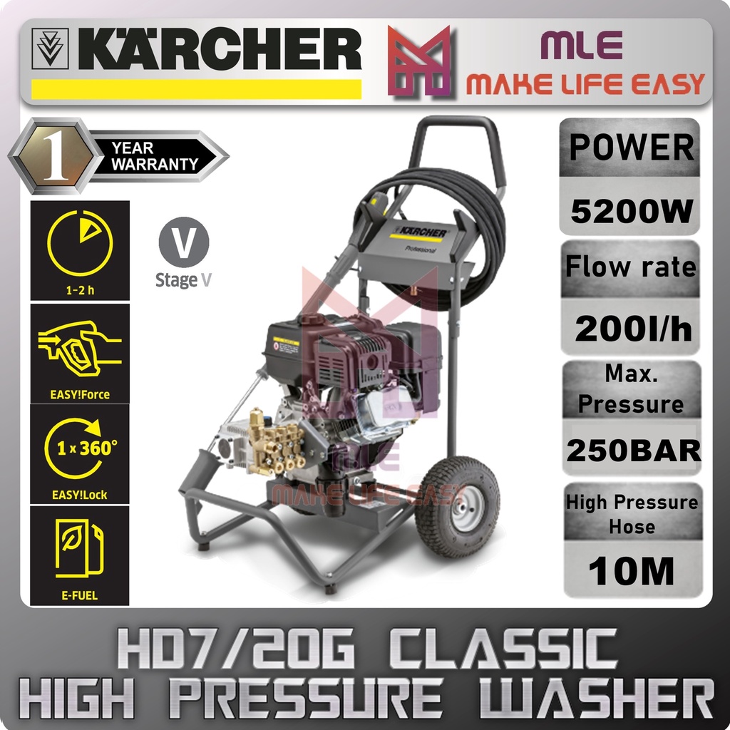 Karcher HD7/20G Commercial Petrol Engine Pressure Cleaner (4100W/240 ...