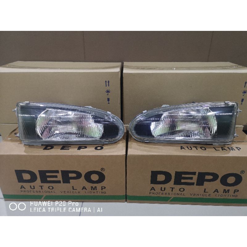 Proton satria putra arena wira head lamp smoke / lampu depan smoke depo ...
