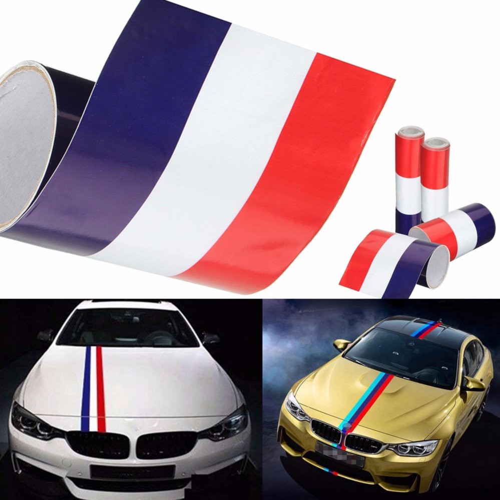 5M France Flag Stripe Car Kereta Hood Vinyl Sticker Decal | Shopee Malaysia