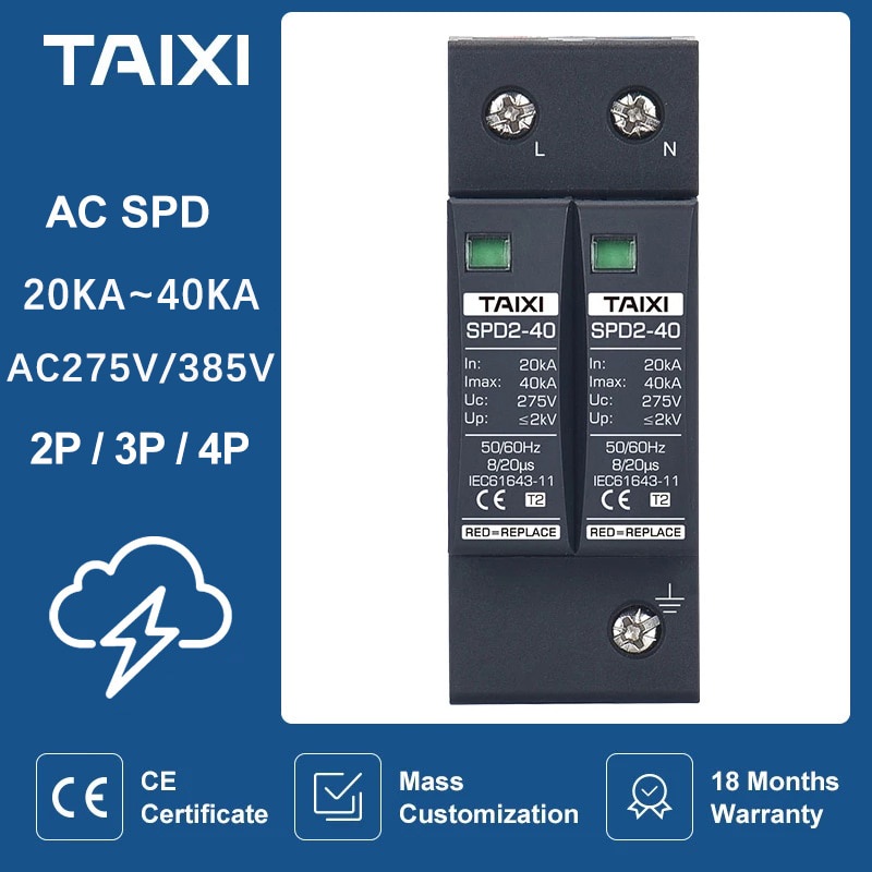 SPD Surge Protective Device AC110V AC220V AC275V 385V II class type ...