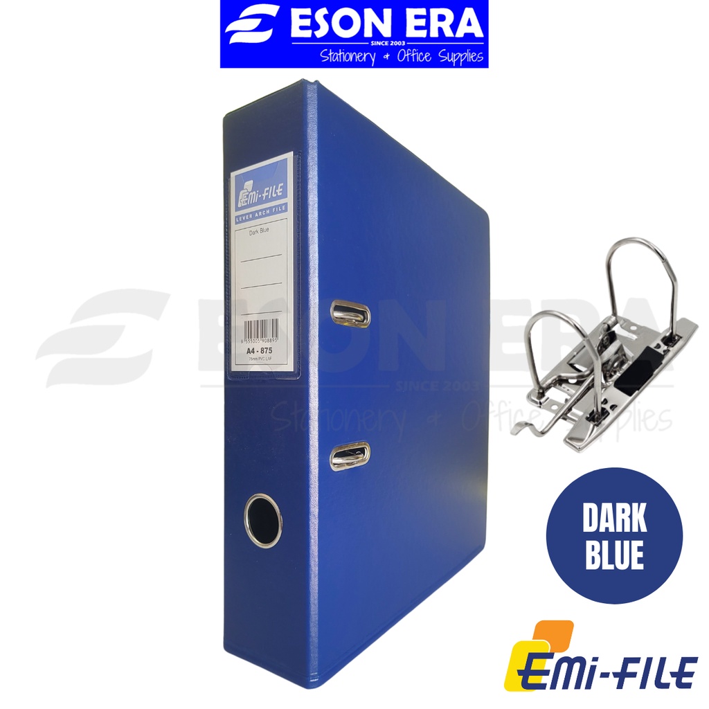 EMI A4 PVC Hard Cover Colour Lever Arch File 3inch 75mm 875-A4 Ring ...