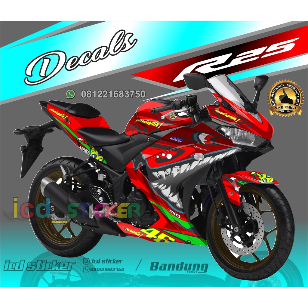 Decal R25 Graphic SHARK/STICKER YAMAHA R25/Variation STICKER SHARK ...