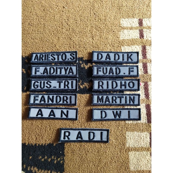 Nameplate Embroidery | Unit embroidery (pay on the spot) | Shopee Malaysia