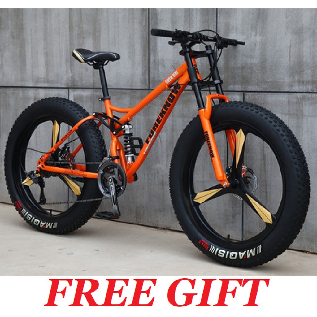 Fat Bike 24 26 Inch MTB Mountain Bike 4.0 Tires 27 Speed Rim/3 & 5 ...