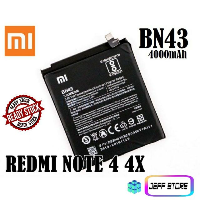 Redmi note4, 4x ORIGINAL battery BN43 4000mAh | Shopee Malaysia