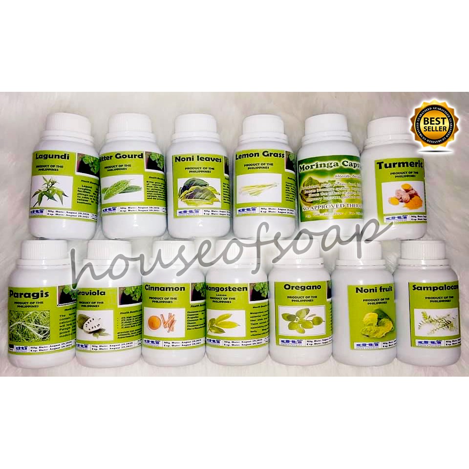 500mg (100pcs) BARLEY / SPIRULINA / MORINGA / TURMERIC / AMPALAYA ...