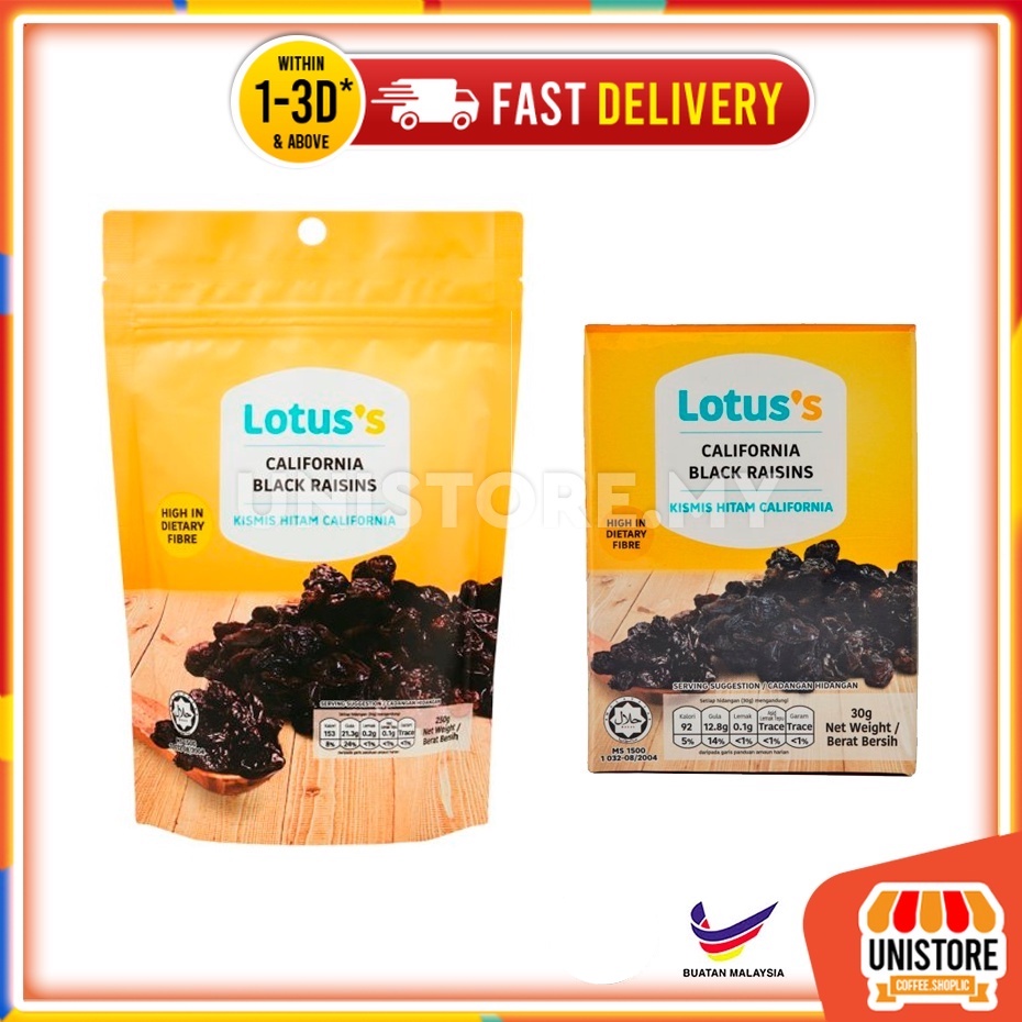 Tesco Lotus’s California Black Raisins 30g / 250g | Shopee Malaysia
