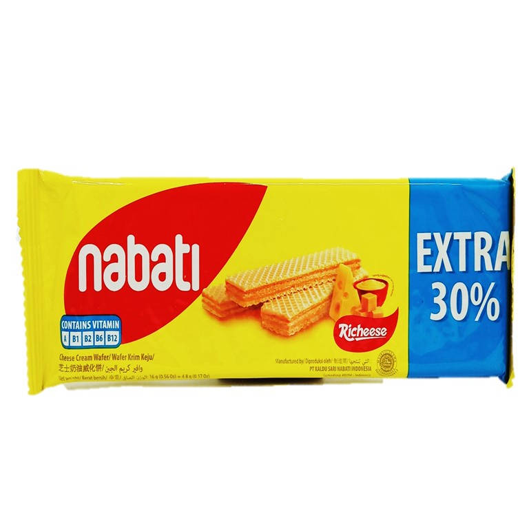 Halal 20.8g x 1pkt Nabati Cream Wafer Extra 30% Richeese Cheese Richoco Chocolate Peanut Butter ...