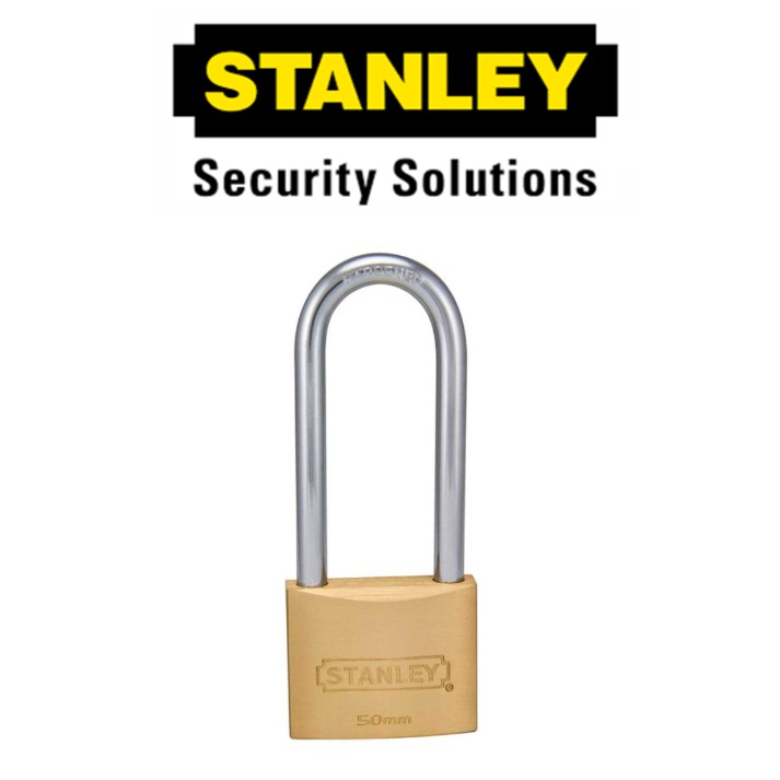 STANLEY BRASS PADLOCK LONG SHACKLE S824-679 50MM SECURITY LOCK | Shopee ...