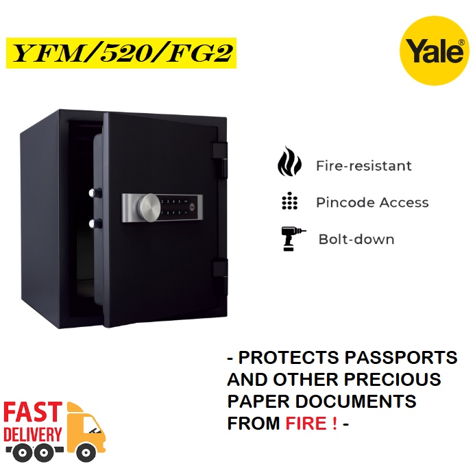 Yale YFM/520/FG2 Electronic Document Fire Safe Box Professional (Extra ...